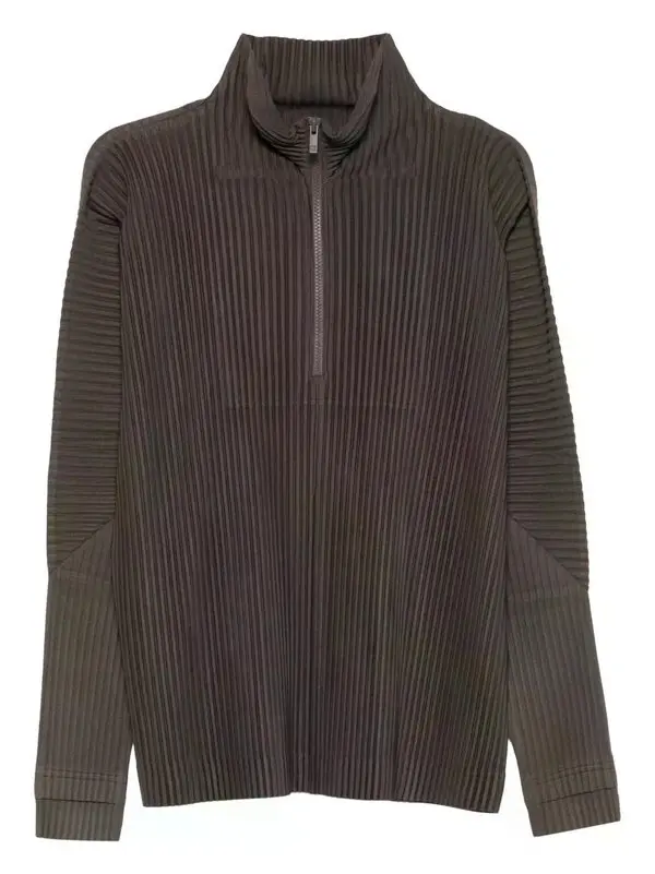 Issey Miyake Zip-up Pleated Top - Green