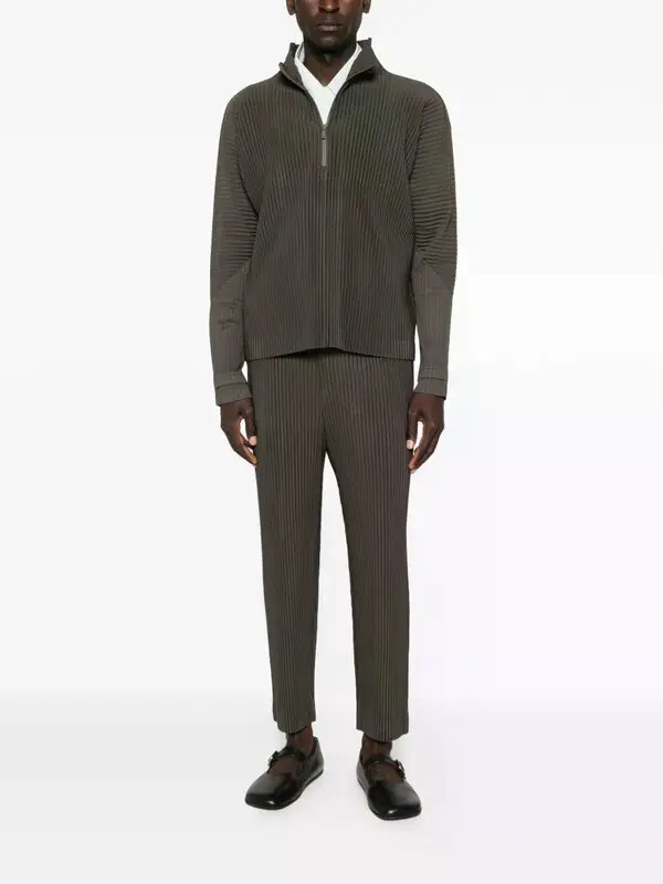 Issey Miyake Zip-up Pleated Top - Green