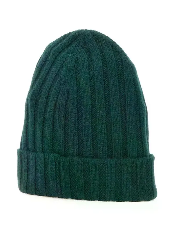 GRAN SASSO Ribbed Beanie Hat - Green