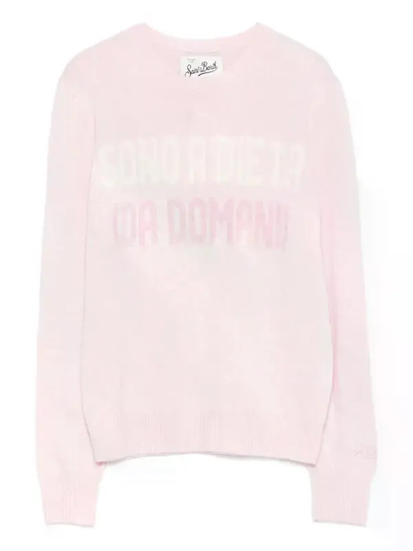 MC2 SAINT BARTH Lettering Ribbed Knit Jumper - Pink