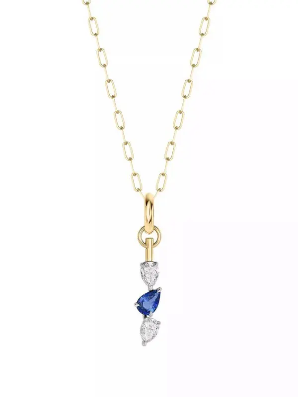 Phillips House Diamond And Sapphire Triple Drop Necklace - Gold