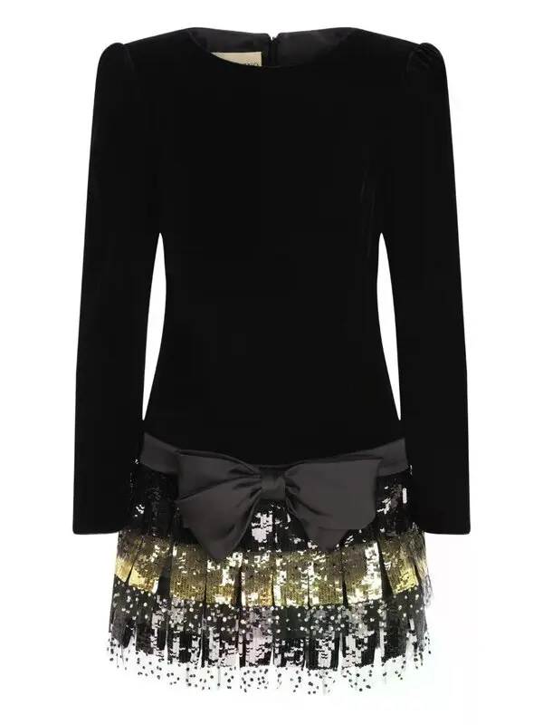 Valentino Garavani Sequin-embellished Bow Dress - Black