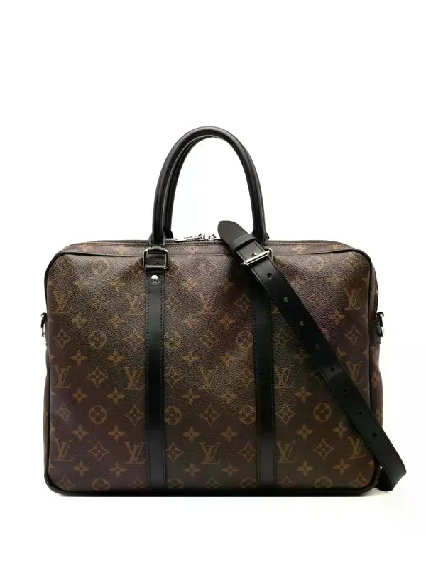 LOUIS VUITTON 2019 Monogram Macassar Porte Documents Voyage - Brown