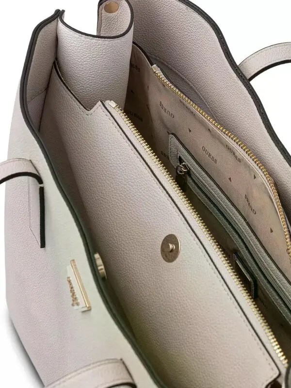 Guess Meridian Ii Triangle-logo Tote Bag - Neutrals