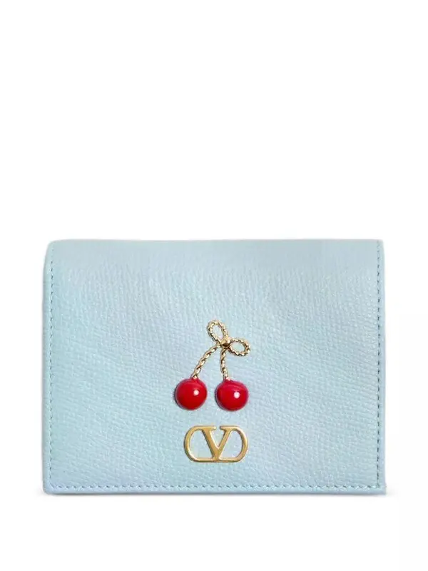 Valentino Garavani Cherryfic Grained Wallet - Blue