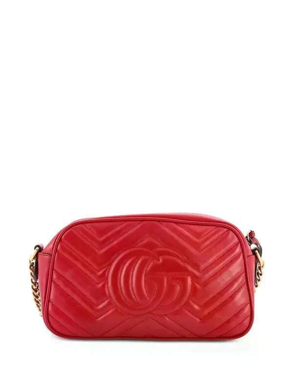 Gucci Gg Marmont Matelasse Leather Small Crossbody Bag - Red
