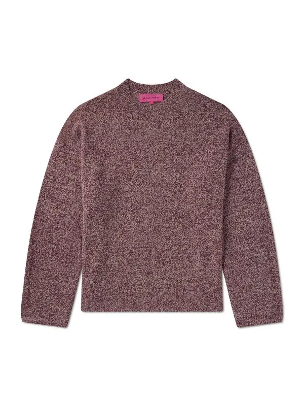 THE ELDER STATESMAN Dume Marl Cashmere Sweater - Burgundy