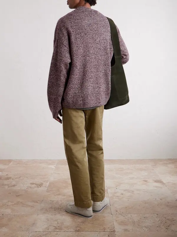 THE ELDER STATESMAN Dume Marl Cashmere Sweater - Burgundy