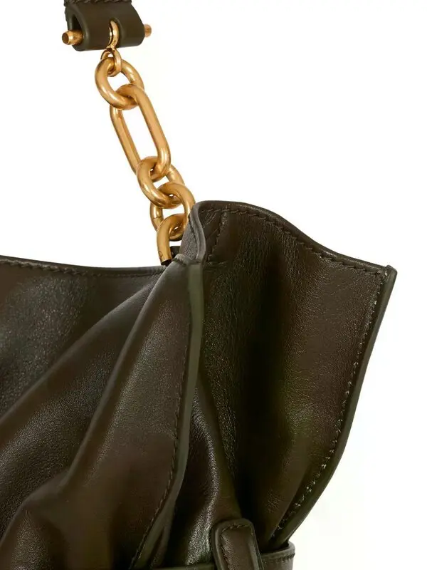 Balmain Medium Calfskin Leather Bag - Green