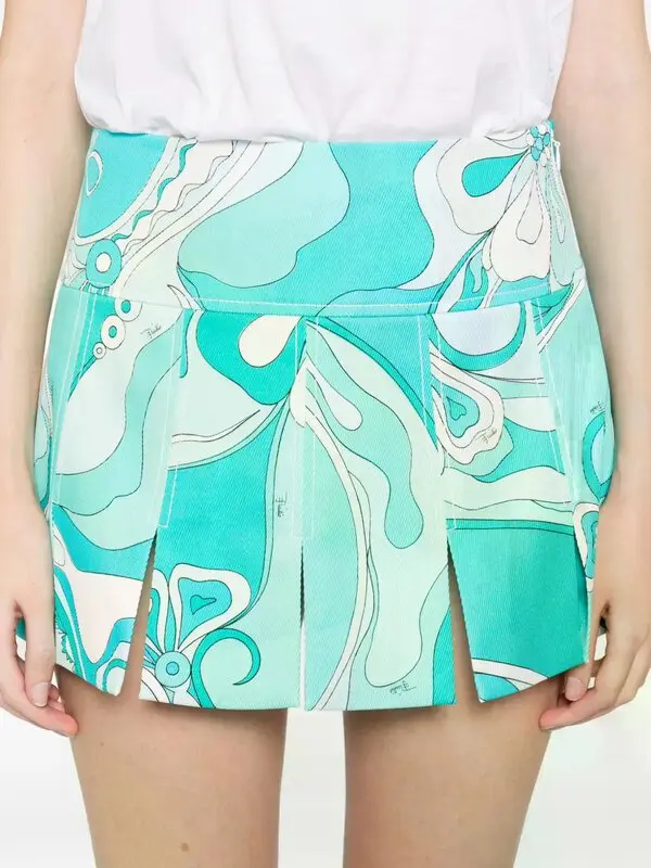 Emilio Pucci Printed Pleated Mini Skirt