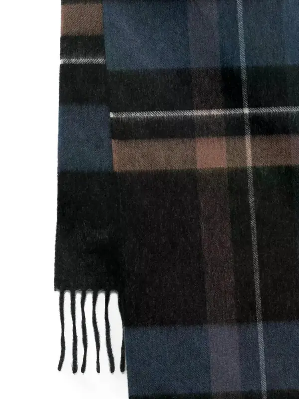 BEGG X CO Fringed Checked Scarf - Black