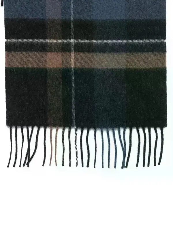 BEGG X CO Fringed Checked Scarf - Black