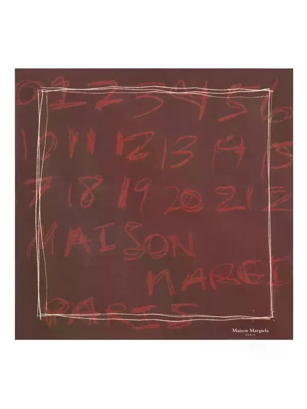 MAISON MARGIELA Numbers-print Neckerchief - Red