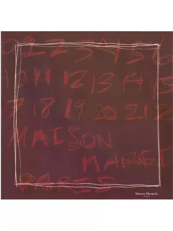 MAISON MARGIELA Numbers-print Neckerchief - Red