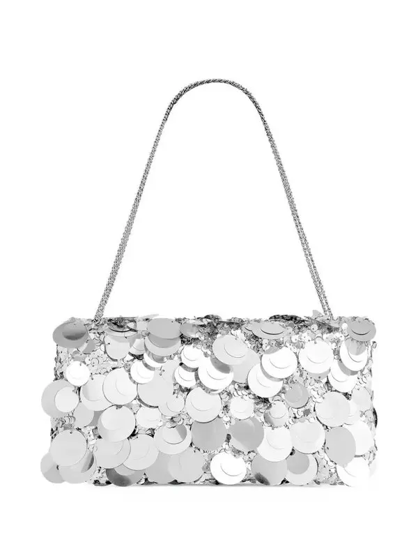 Rabanne Sequin Embellished Clutch Bag - Silver