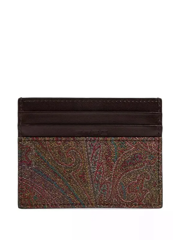 Etro Paisley-patterned Card Holder - Brown