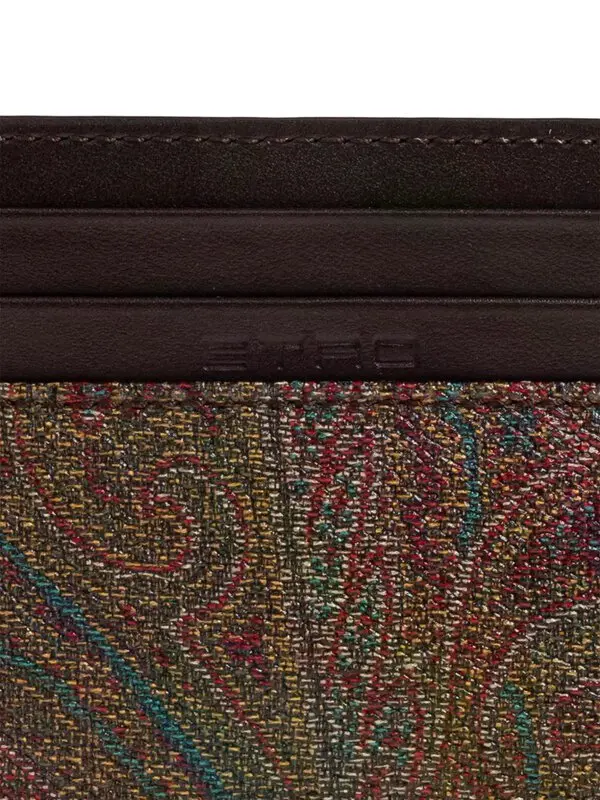 Etro Paisley-patterned Card Holder - Brown