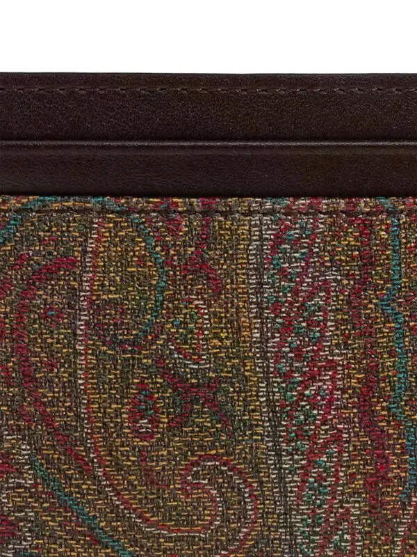 Etro Paisley-patterned Card Holder - Brown