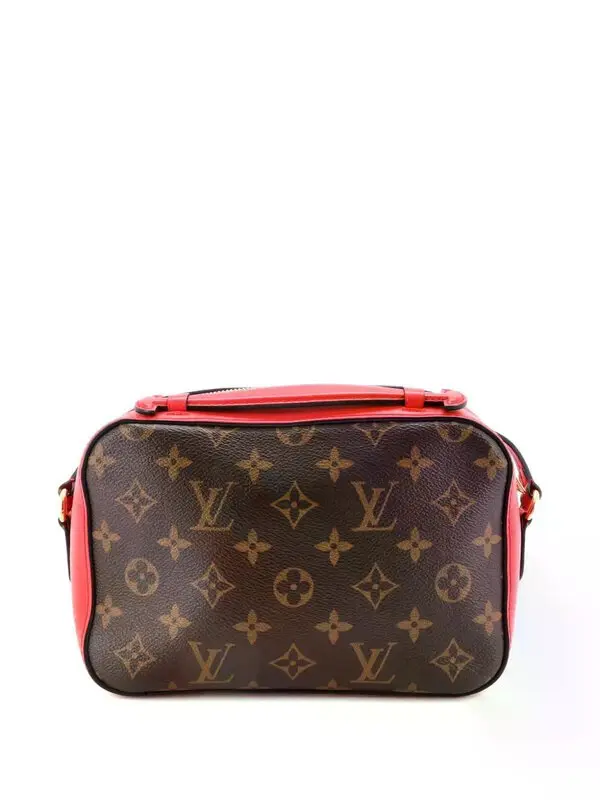 LOUIS VUITTON Saintonge Handbag Monogram Canvas With Leather Crossbody Bag - Red