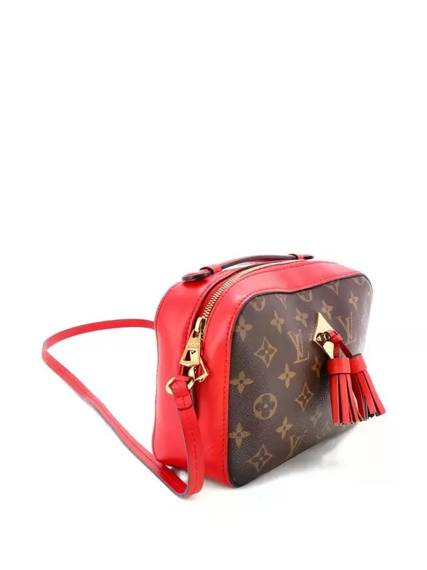 LOUIS VUITTON Saintonge Handbag Monogram Canvas With Leather Crossbody Bag - Red