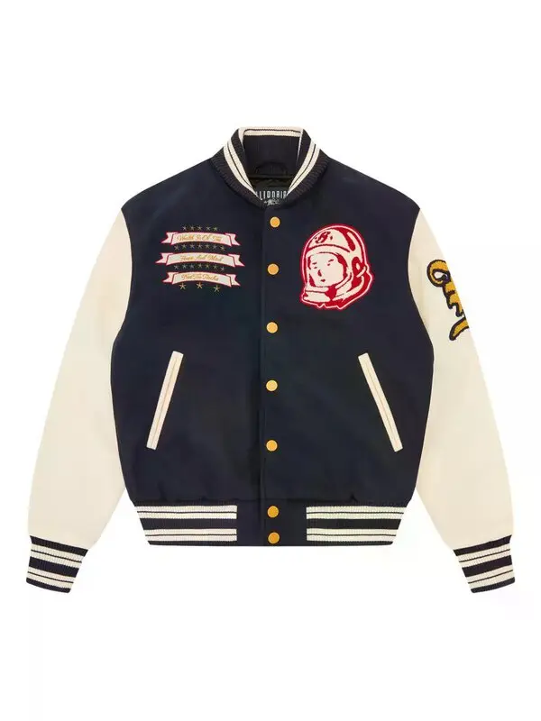 BILLIONAIRE BOYS CLUB Fanfare Script Embroidered Bomber Jacket - Blue