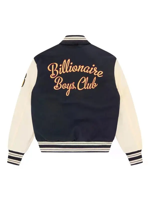 BILLIONAIRE BOYS CLUB Fanfare Script Embroidered Bomber Jacket - Blue