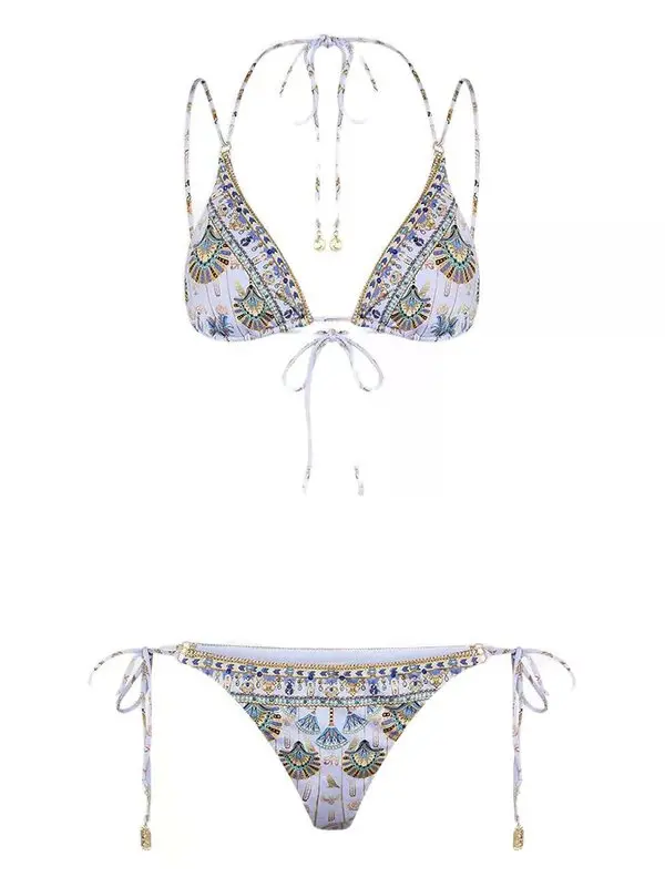 Camilla Patterned Embellished Swimsuit - White