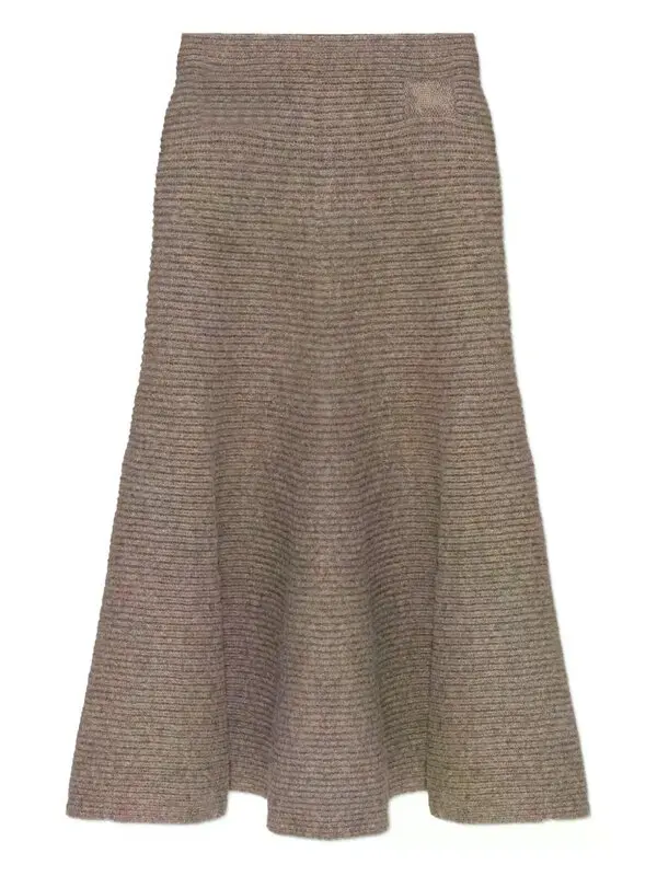 Burberry Ribbed-knit Flared Skirt - Neutrals