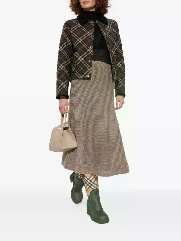 Burberry Ribbed-knit Flared Skirt - Neutrals