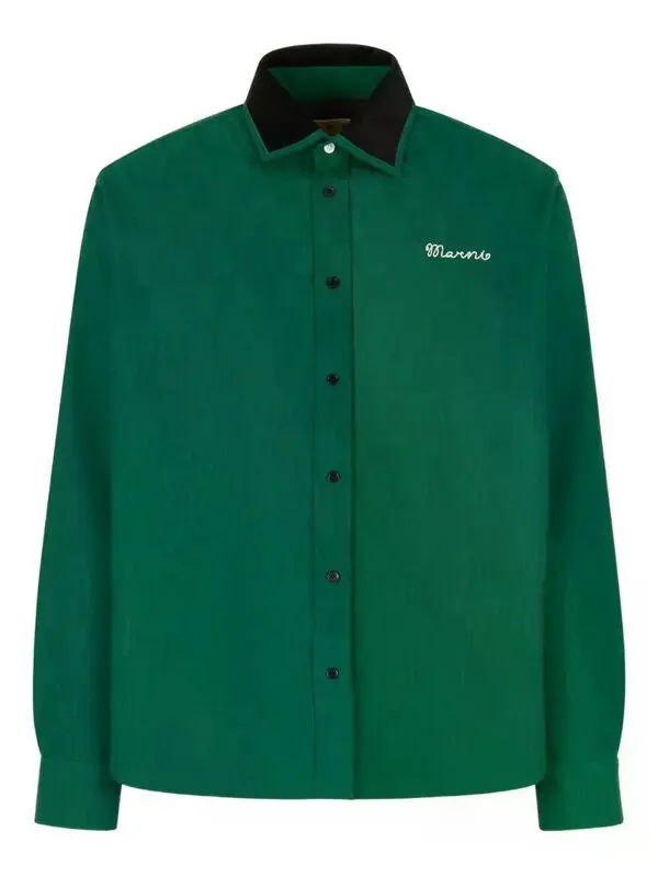 Marni Embroidered-logo Long-sleeve Shirt