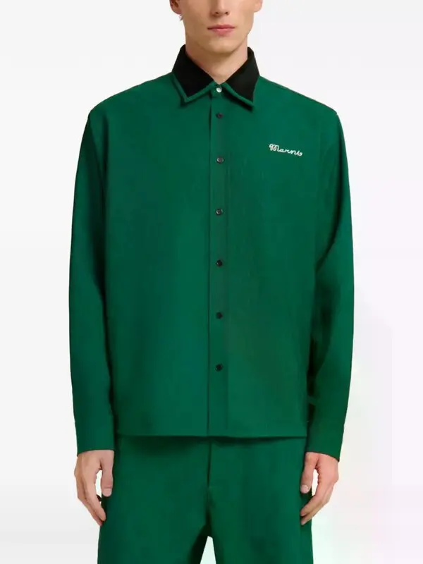 Marni Embroidered-logo Long-sleeve Shirt