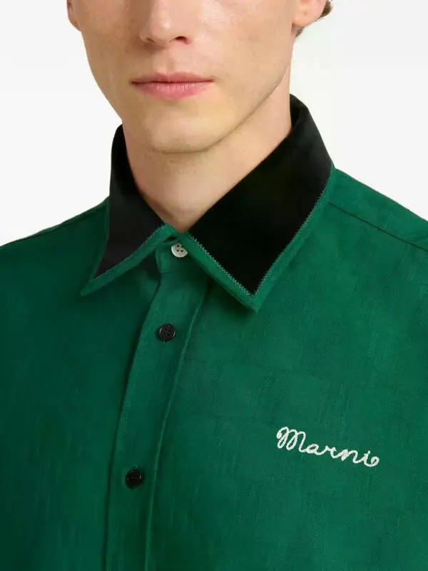 Marni Embroidered-logo Long-sleeve Shirt