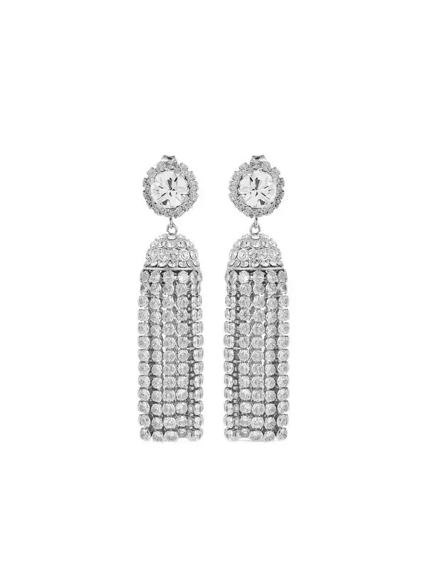 Rabanne Crystal-embellished Tassel Earrings - Silver