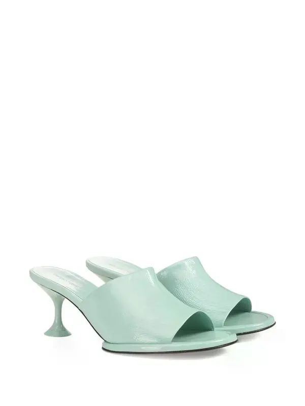 SERGIO ROSSI 60mm Orb Leather Mules - Blue