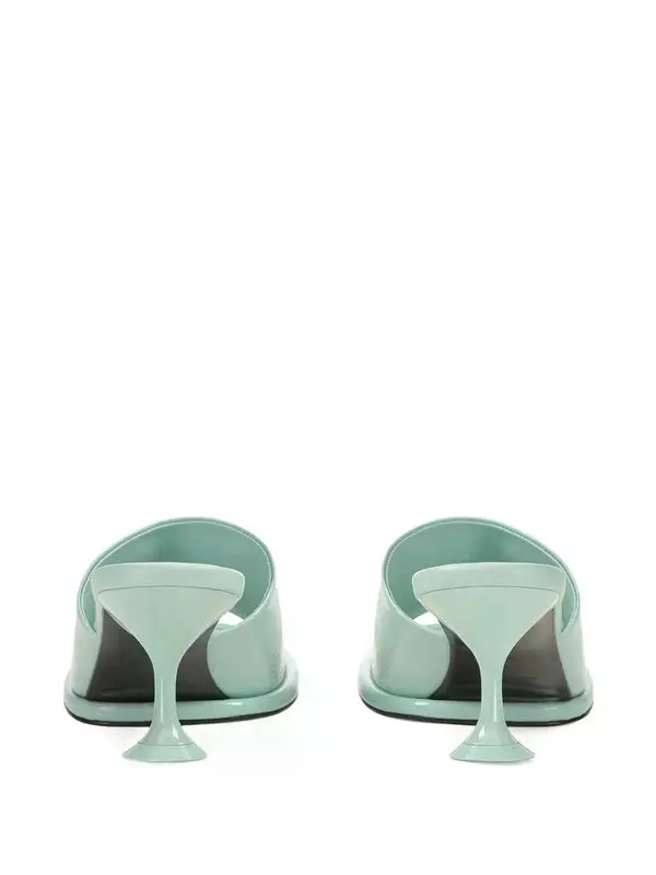 SERGIO ROSSI 60mm Orb Leather Mules - Blue