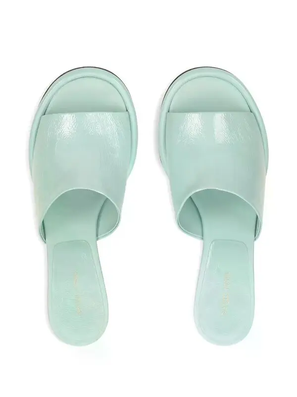 SERGIO ROSSI 60mm Orb Leather Mules - Blue