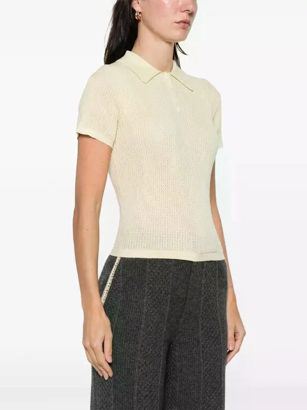 Guest In Residence Shrunken-effect Polo Top - Yellow