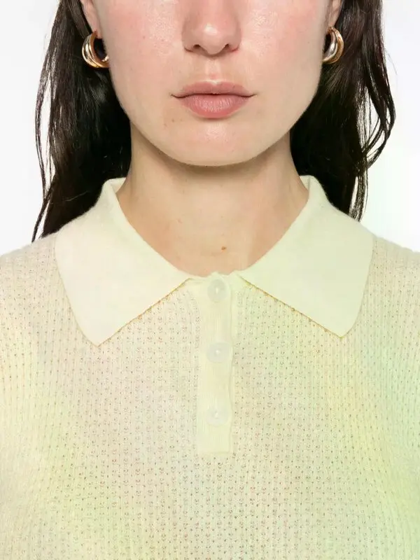 Guest In Residence Shrunken-effect Polo Top - Yellow