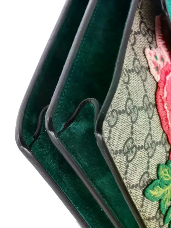 Gucci Dionysus Medium Shoulder Bag Embroidered Gg Coated Canvas