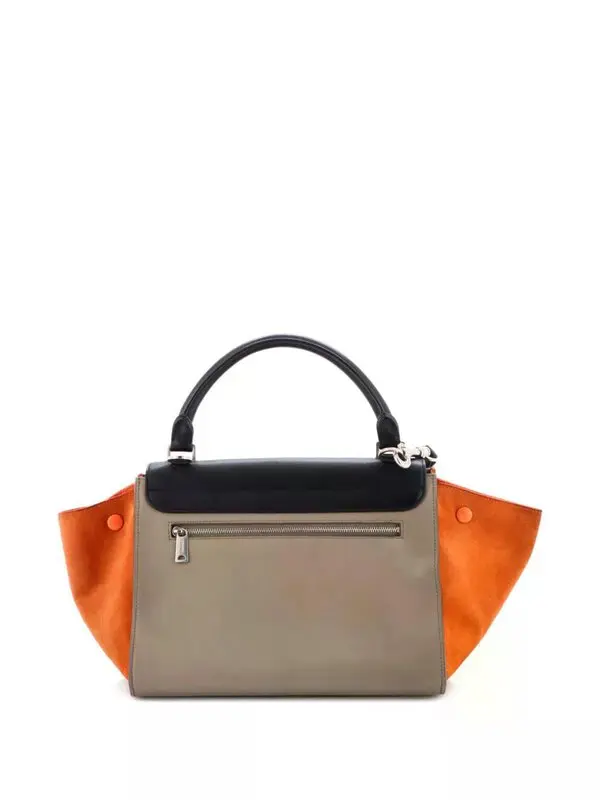 Celine Tricolor Trapeze Satchel - Black