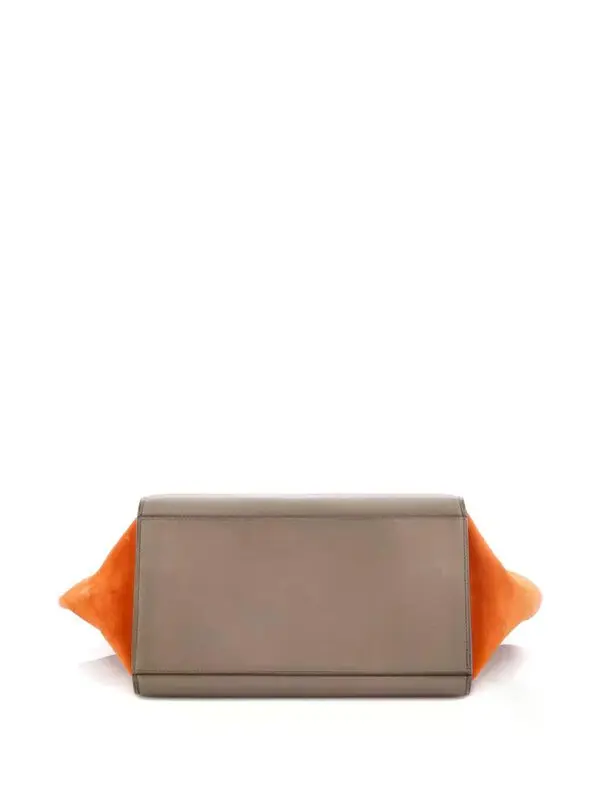 Celine Tricolor Trapeze Satchel - Black