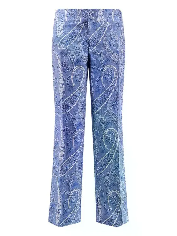 Etro Paisley-print Trousers - Blue