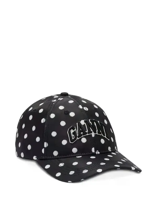 GANNI Polka-dot Baseball Cap - Black