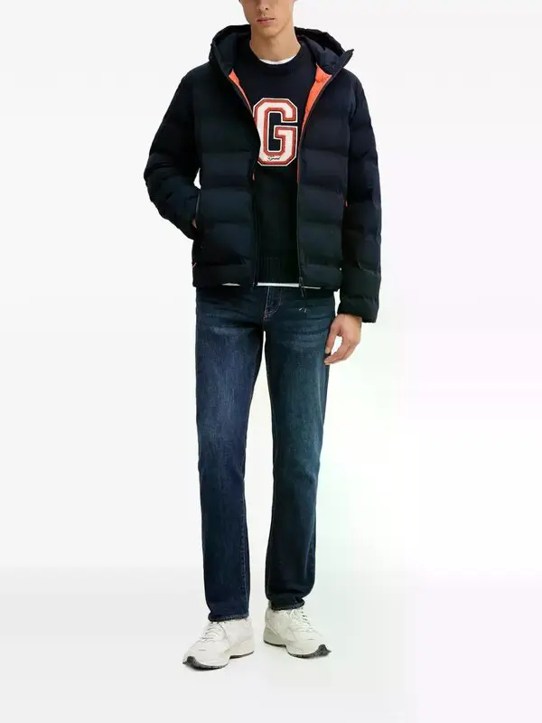 Gant Appliqué Striped-sleeve Sweater