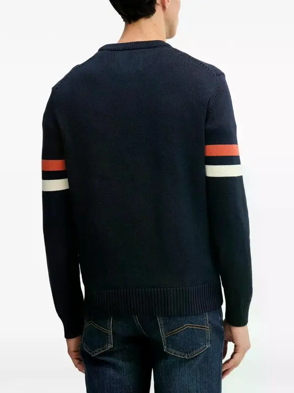 Gant Appliqué Striped-sleeve Sweater
