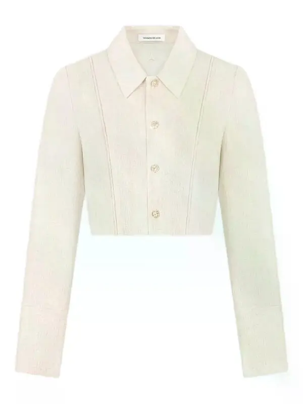 Manière De Voir Maniere De Voir Florine Linen Pintuck Cropped Shirt