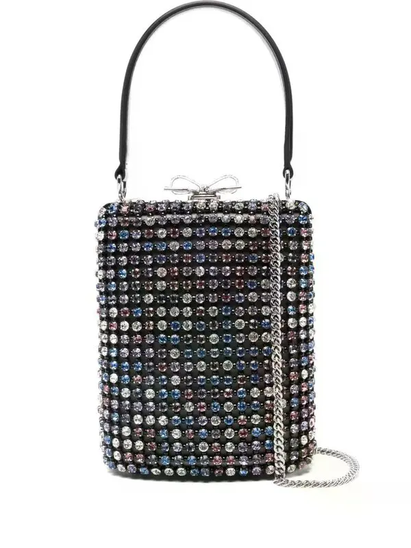 SELF-PORTRAIT Crystal-embellished Mini Tote - Black