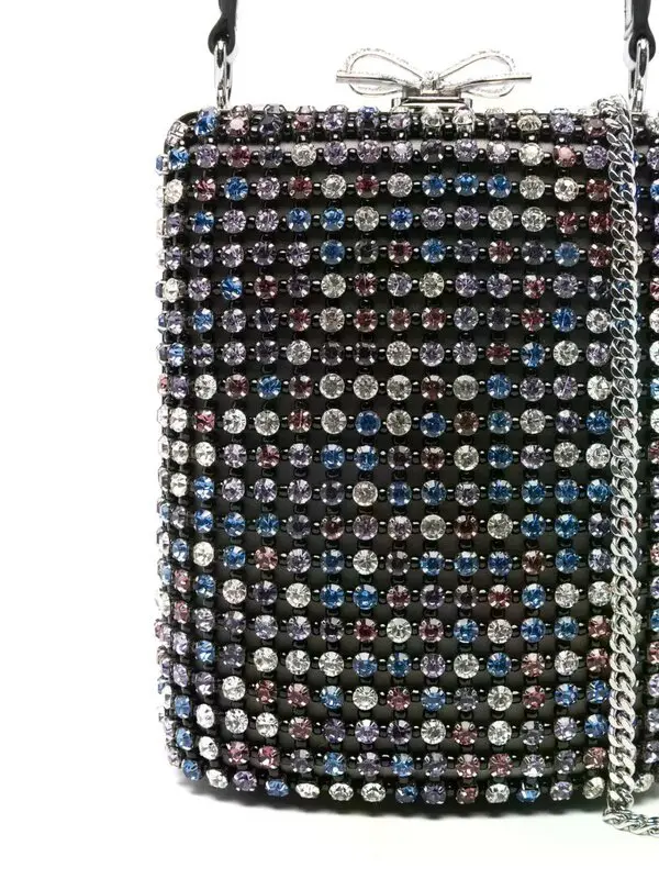 SELF-PORTRAIT Crystal-embellished Mini Tote - Black