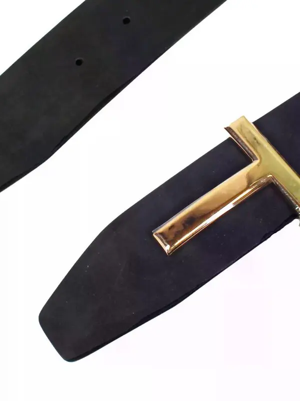 TOM FORD T-buckle Leather Belt - Black