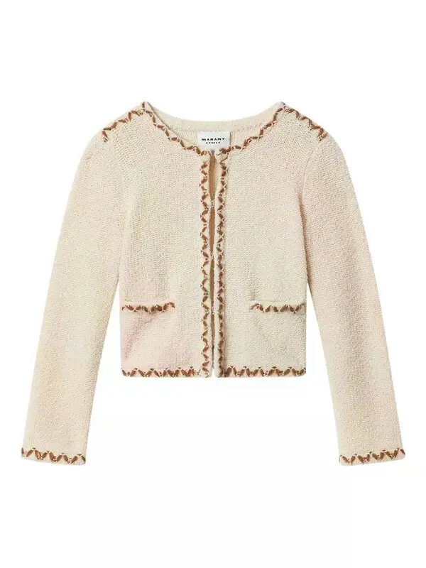 MARANT ETOILE Embroidered Rochelle Cardigan - Neutrals